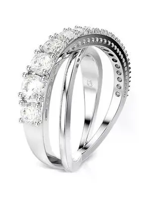 SWAROVSKI Hyperbola Crystal-embellished Crossover Rings - Silver