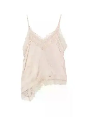 LUISA CERANO Lace-trim Asymmetric Blouse