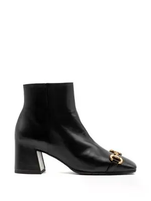 MARA BINI Horsebit-detail Leather Ankle Boots - Black