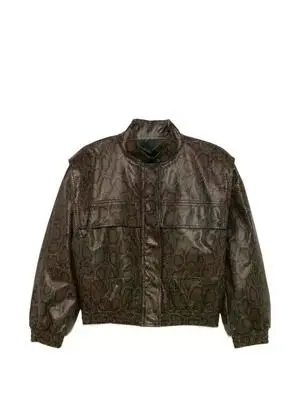 TWINSET Snake-effect High-neck Jacket