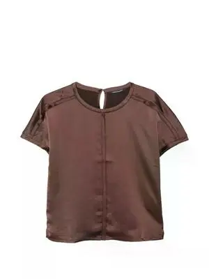 LUISA CERANO Satin-finish Panelled Top - Brown