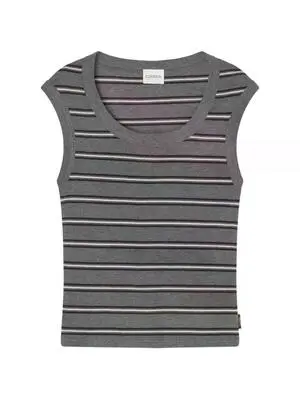 Closed Striped Cap-sleeve T-shirt - Grey