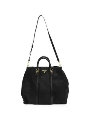 Prada Braided Handle Tessuto Shoulder Bag