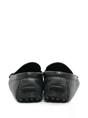 LOUIS VUITTON Damier Graphite Canvas Hockenheim Loafers - Black