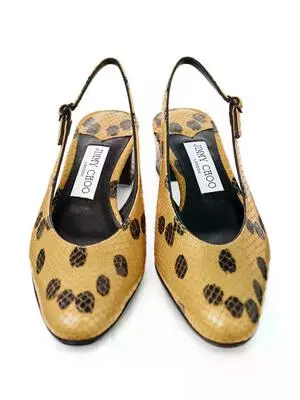 JIMMY CHOO Eyla Sling-back 45 Printed Leather Pumps - Neutrals