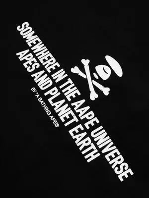 AAPE BY *A BATHING APE Collarless Logo-print Shirt