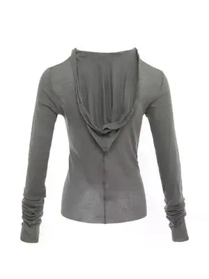 Rick Owens Ruched Long-sleeve Hoodie
