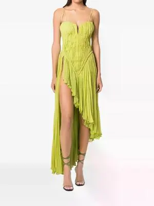 NORINA ST Alice Ruched Asymmetric Maxi Dress - Green