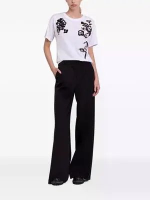 Ermanno Scervino Floral-embroidered Cotton T-shirt - White