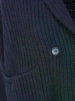 ANNE CLAIRE Double-breasted Ribbed-knit Cardigan