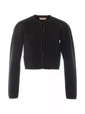 TWINSET Bead-embellished Cropped Cardigan - Black