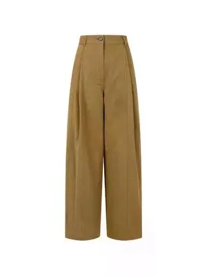 STUDIO TOMBOY Pleated Wide-leg Trousers - Green