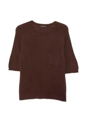 LUISA CERANO Patch-pocket Raglan-sleeve Sweater - Brown