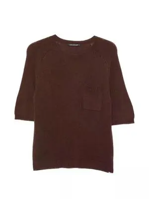LUISA CERANO Patch-pocket Raglan-sleeve Sweater - Brown