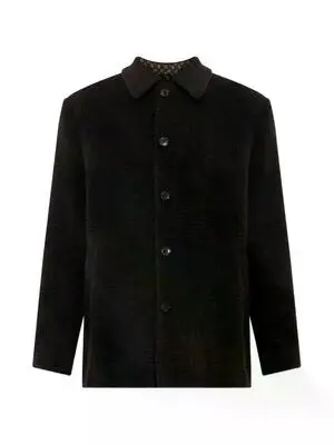 Etro Check Motif Wool And Alpaca Pea Coat