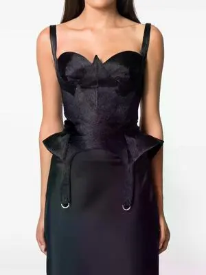 NORINA ST Kaly Lace-up Corset Top - Black