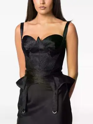 NORINA ST Kaly Lace-up Corset Top - Black