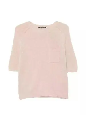 LUISA CERANO Chest-pocket Short-sleeve Sweater - Pink