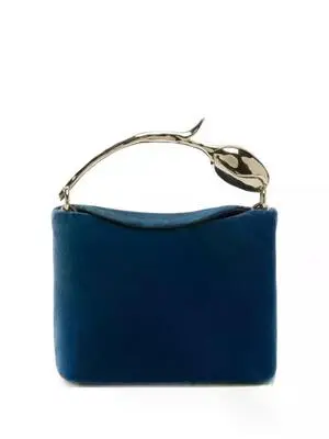 Erdem Micro Bloom Velvet Mini Bag - Blue