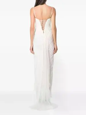 NORINA ST Corset-style Pleated Maxi Dress