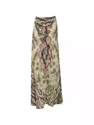 Roberto Cavalli Graphic-print Silk Maxi Skirt