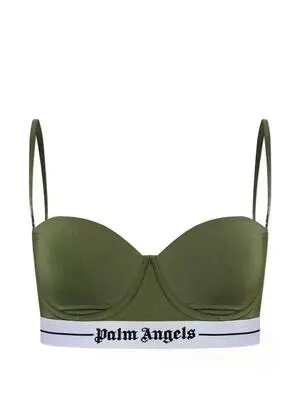 Palm Angels Logo-tape Detachable-strap Bra Green