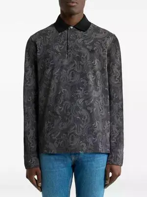 Etro Paisley-print Long-sleeve Polo Shirt