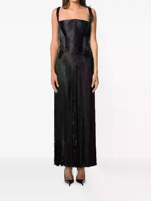 NORINA ST Swan Fringe-trimmed Corset Maxi Dress