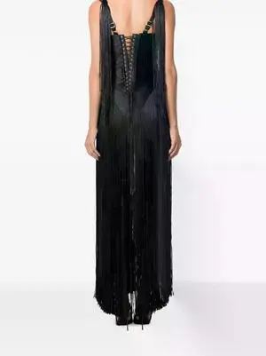 NORINA ST Swan Fringe-trimmed Corset Maxi Dress