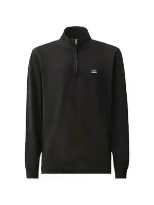 C.P. COMPANY Stretch Piquet Long-sleeve Half-zip Polo - Black