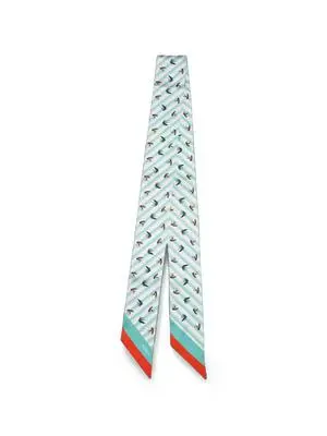 Mulberry Graphic-print Striped Scarf - White
