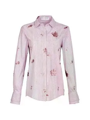 Silvia Tcherassi Linette Sequin-embellished Striped Blouse