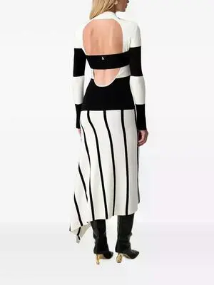Patrizia Pepe Striped Open-back Midi Dress