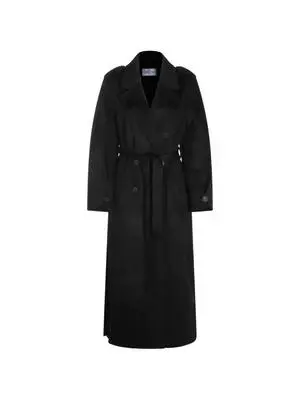 THE DYNAMIS STUDIO Double-breasted Belted Coat - Black