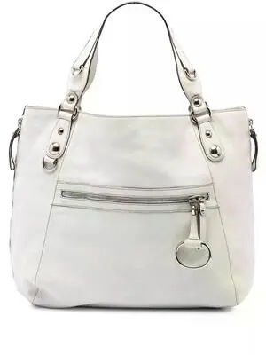 Gucci Calfskin Icon Bit Zip Tote Bag - White
