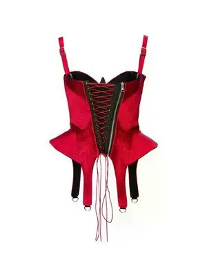 NORINA ST Kaly Lace-up Corset Top - Red