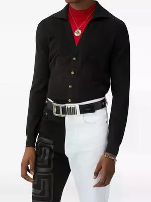 Versace Cotton Knit Polo Cardigan