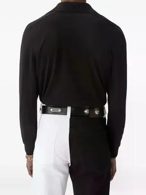 Versace Cotton Knit Polo Cardigan
