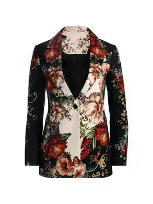 Alice + Olivia Breann Floral-print Blazer - Black
