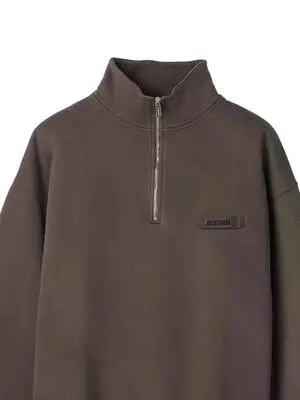 Jacquemus Quarter-zip Logo-patch Sweatshirt