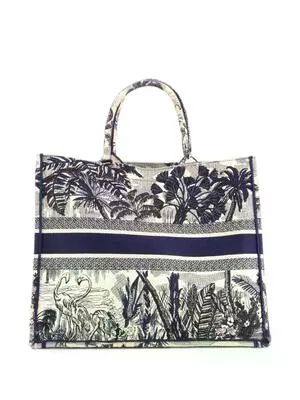 Dior Embroidered Canvas Large Tote Bag