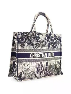 Dior Embroidered Canvas Large Tote Bag