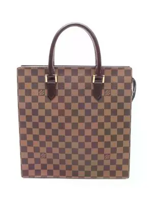 LOUIS VUITTON Damier Ebene Venice Sac Plat Tote Bag - Brown