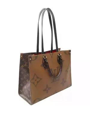 LOUIS VUITTON Monogram Reverse Giant Onthego Mm Satchel - Brown
