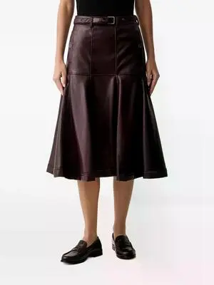 SILVIAN HEACH Belted Panelled Skirt - Brown