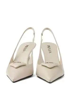 Prada Logo-plaque Slingback Pumps