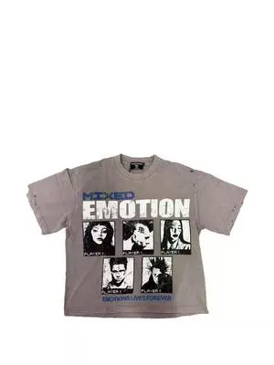 Mixed Emotion Gallery Distressed-effect T-shirt - Grey