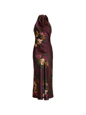 Cara Cara Fara Floral-print Silk Maxi Dress - Red