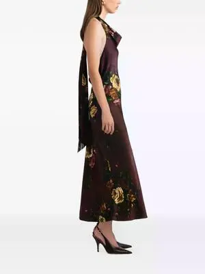 Cara Cara Fara Floral-print Silk Maxi Dress