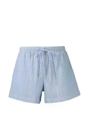 THE LADY AND THE SAILOR Striped Flutter Mini Shorts
